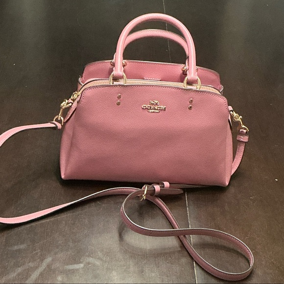 Coach | Bags | Coach Metallic Mauve Leather Satchel | Poshmark